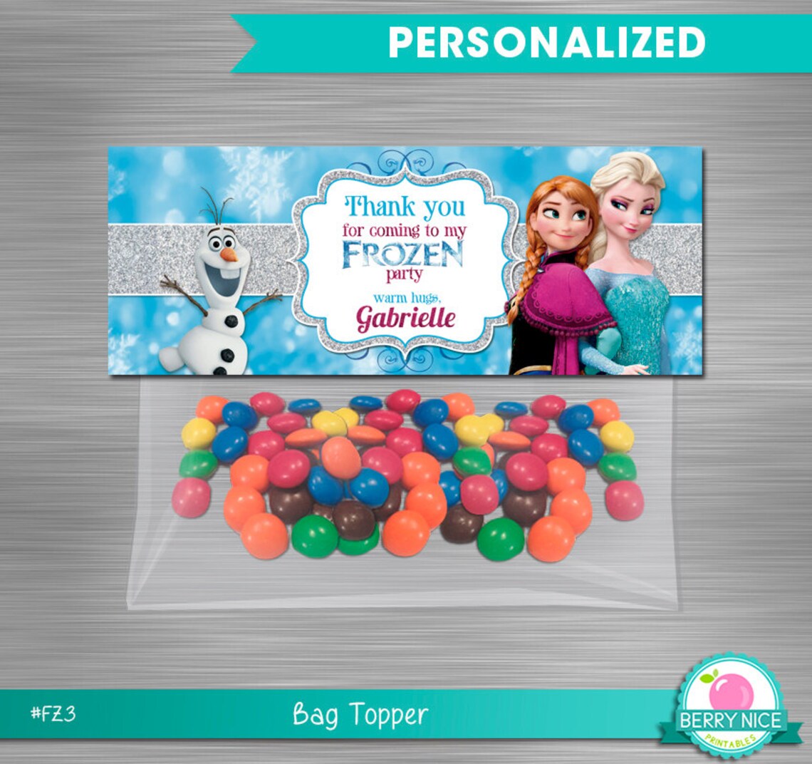 FROZEN Bag Topper Frozen Party Package Frozen Printable Bag - Etsy