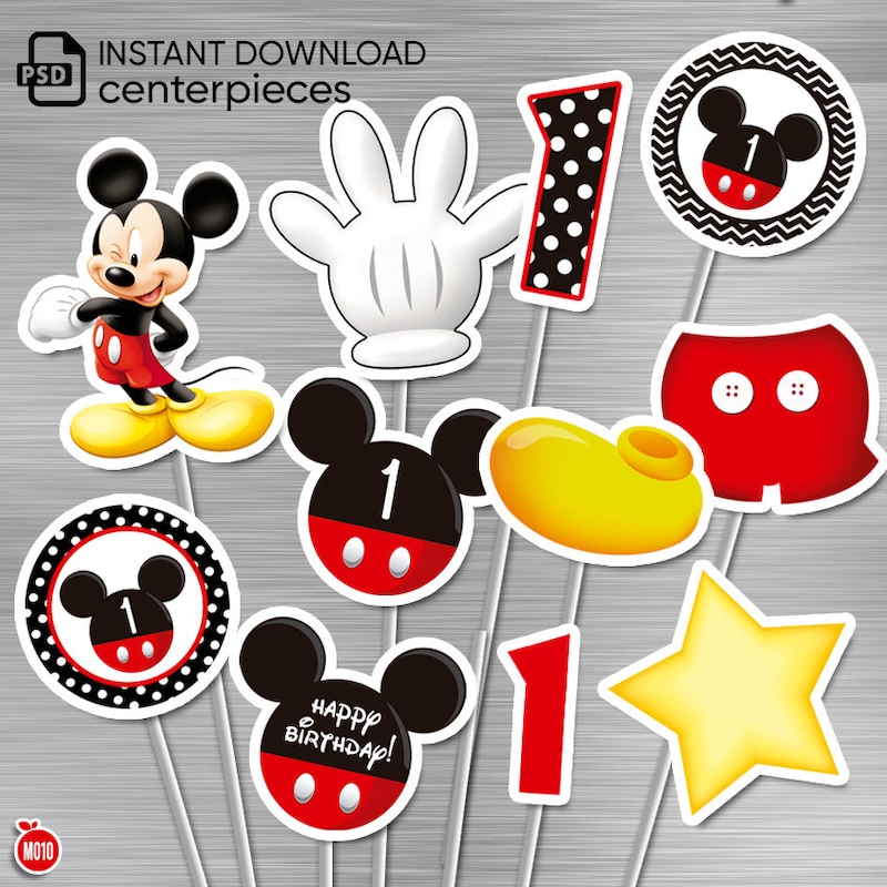 Mickey Mouse Birthday Sticker - Etsy