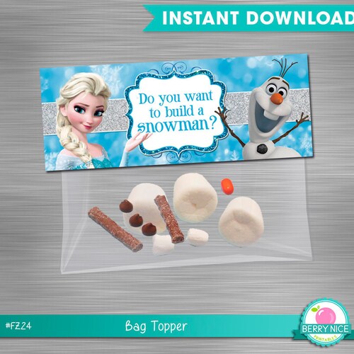 Frozen Party Treat Bag Toppers INSTANT DOWNLOAD - Etsy