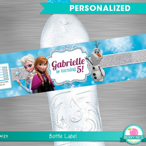 FROZEN Water Bottle Label Frozen Party Package Frozen - Etsy