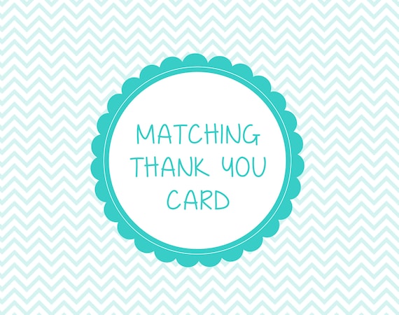 Matching Thank You Card Printable DIY - Match any invitation of your ...