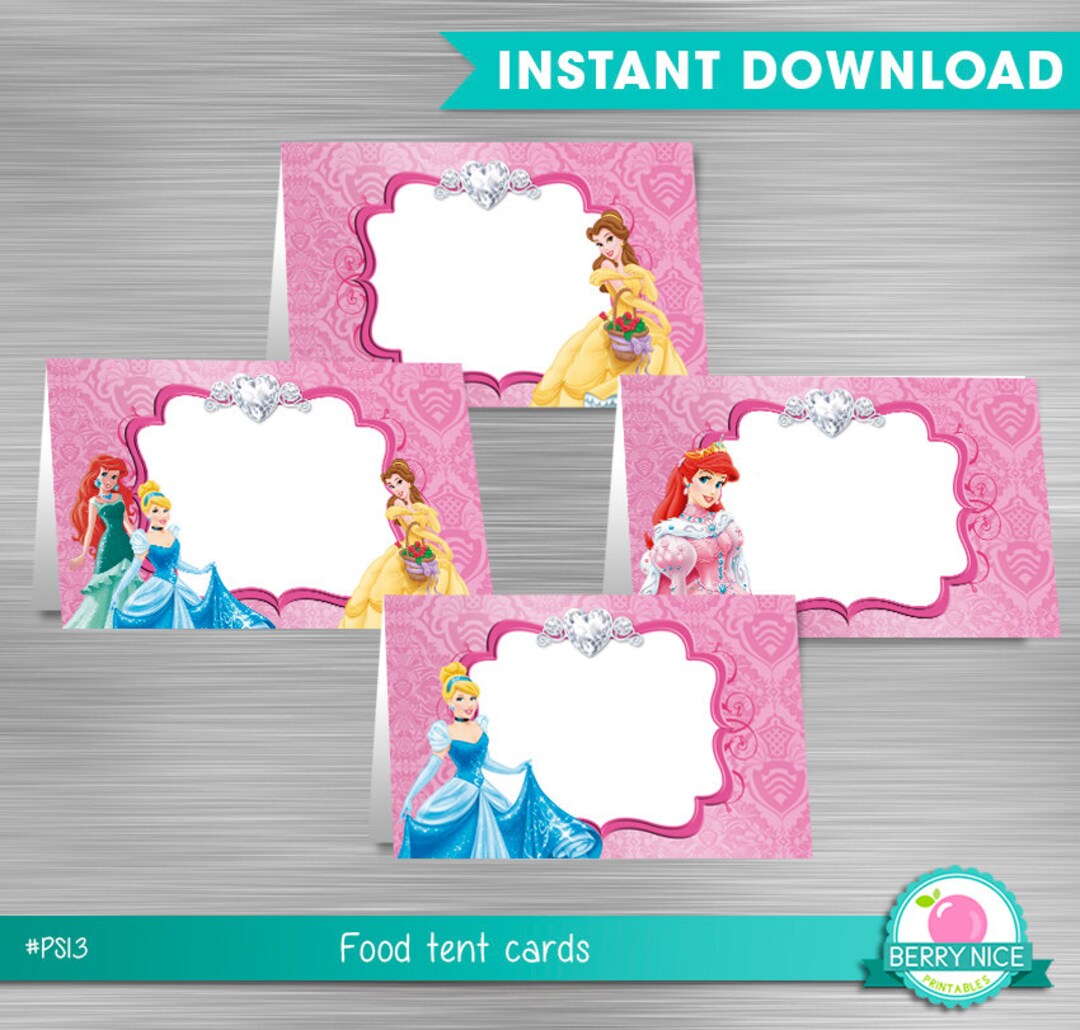 Disney Princess Food Tent Card Print Yourself Princess Food - Etsy