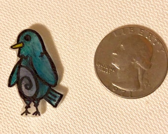 Hard Enamel Pin, Bluejay Blue Bird Badge, Nature Gift for Her - Etsy