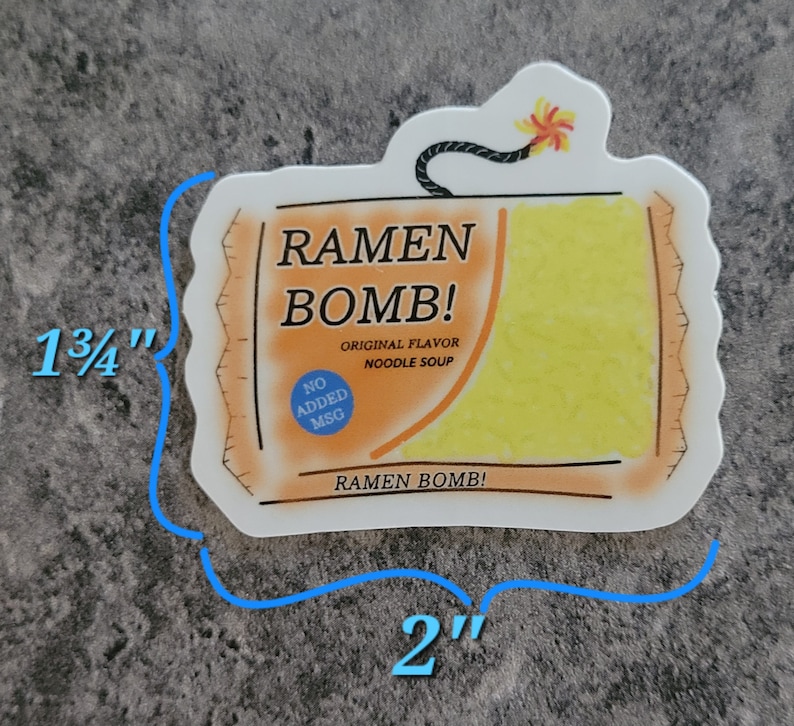 Ramen Bomb Sticker, Funny Ramen Noodles Decal, Outdoor Waterproof ...