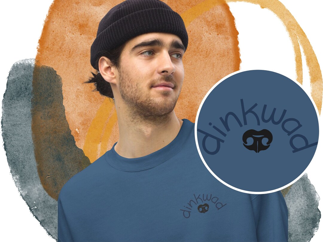 Dinkwad Embroidered Sweatshirt With Dark Dog Nose Illustration, Dual ...