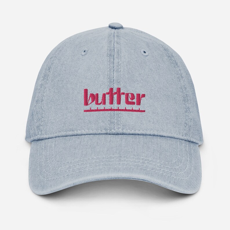 Butter Hat, Denim Hat, Butter Ball Cap, Butter Baseball Hat, Butter Dad Hat, Embroidered ...
