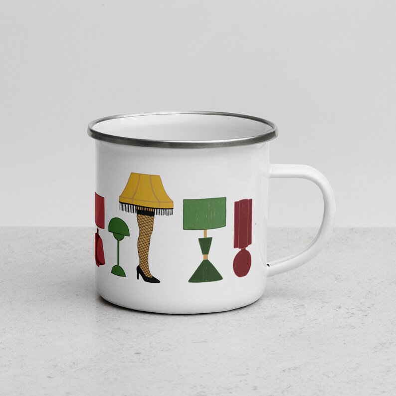 Mid-century Modern Lamp Enabled Mug | Leg Lamp Illustration Coffee Cup ...