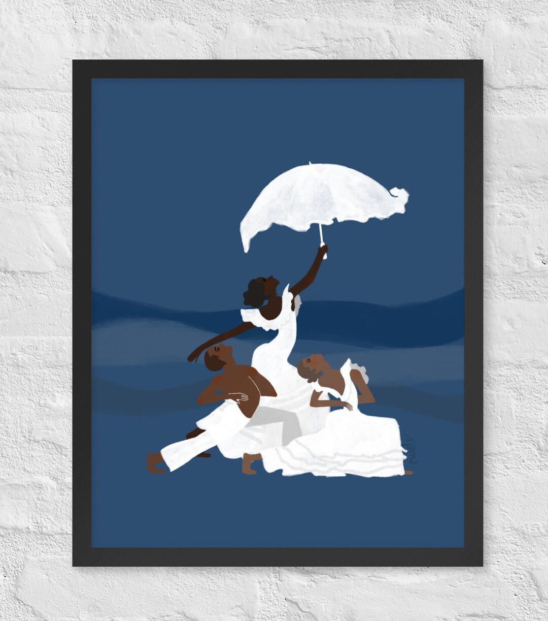 African American Dancer Illustration Framed Art Painting Modern Dance ...