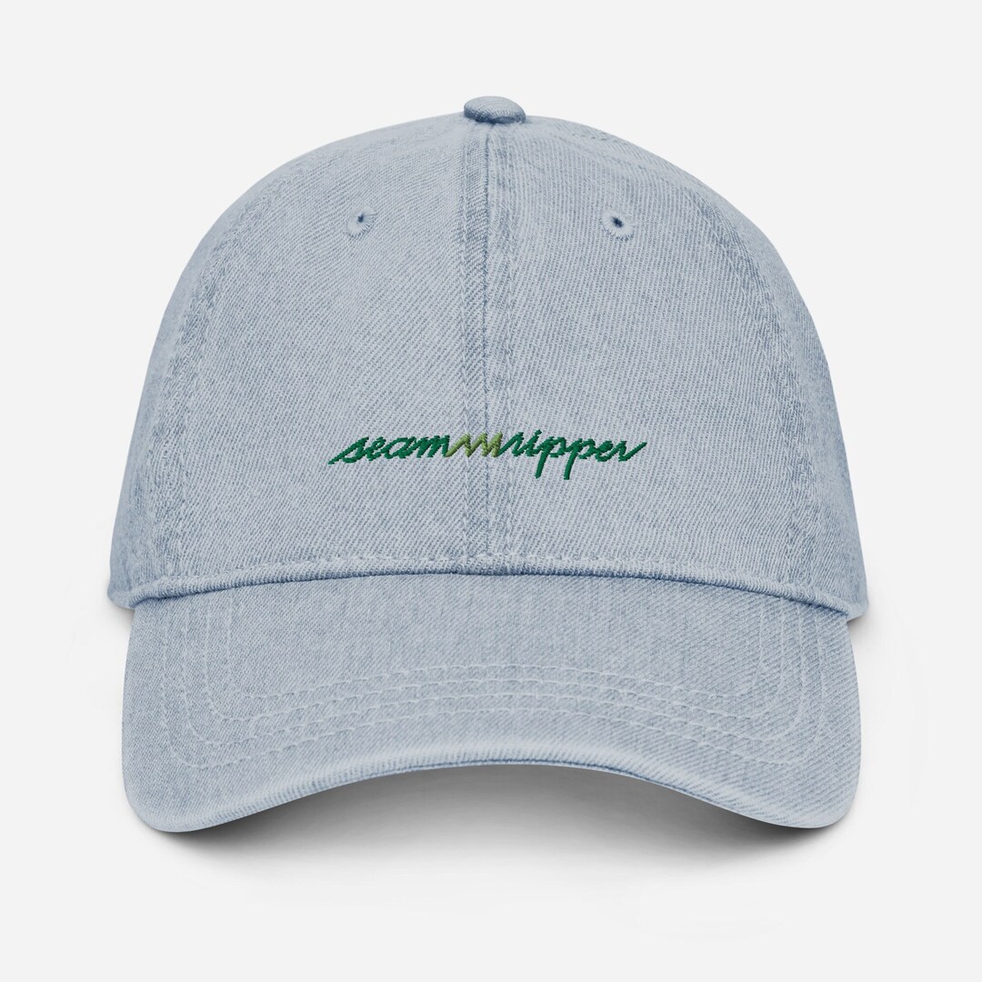 Seam Ripper Denim Hat, Embroidered Hat With Green Letters, Cute Quilter ...