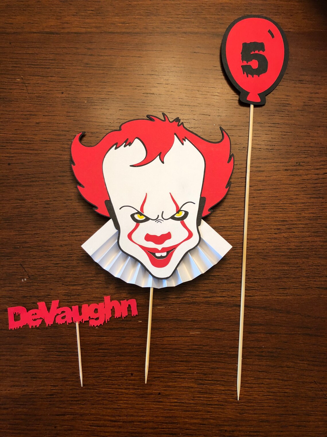 Custom Pennywise inspired cake topper with name & age / horror | Etsy