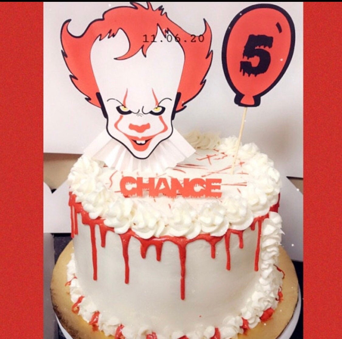 Custom Pennywise inspired cake topper with name & age / horror | Etsy