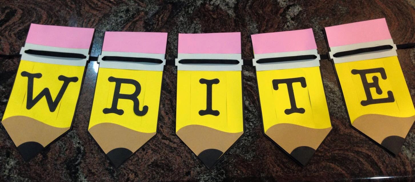 Write banner decor classroom learning pencil teacher | Etsy