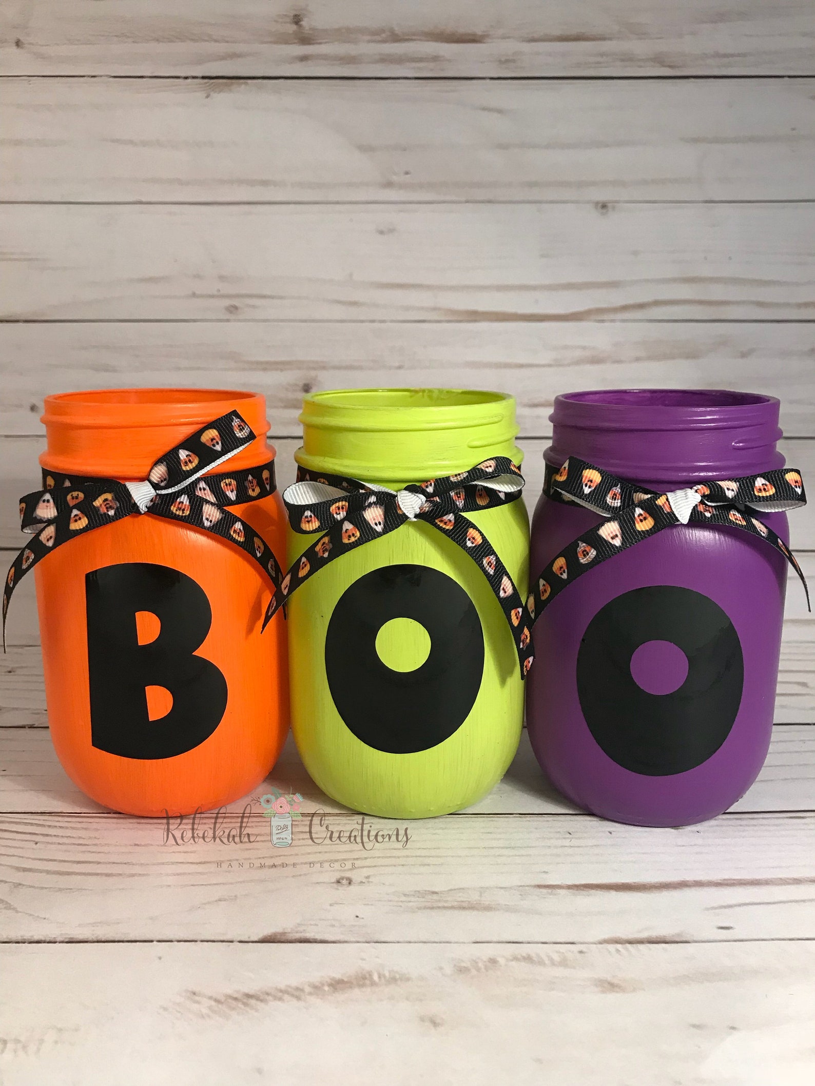 Boo Mason Jars Halloween Mason Jars Halloween Decor Trick - Etsy