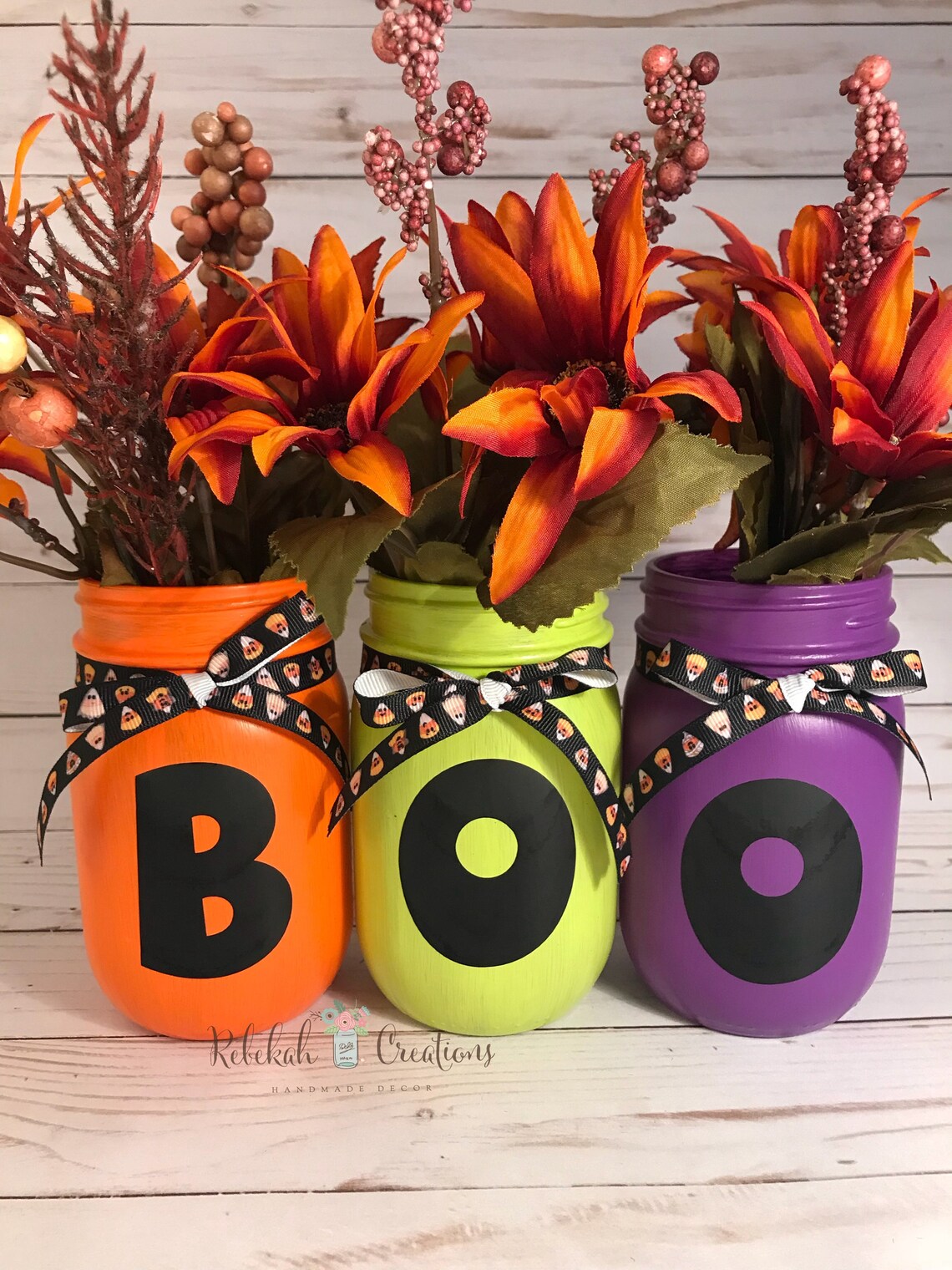 Boo Mason Jars Halloween Mason Jars Halloween Decor Trick - Etsy