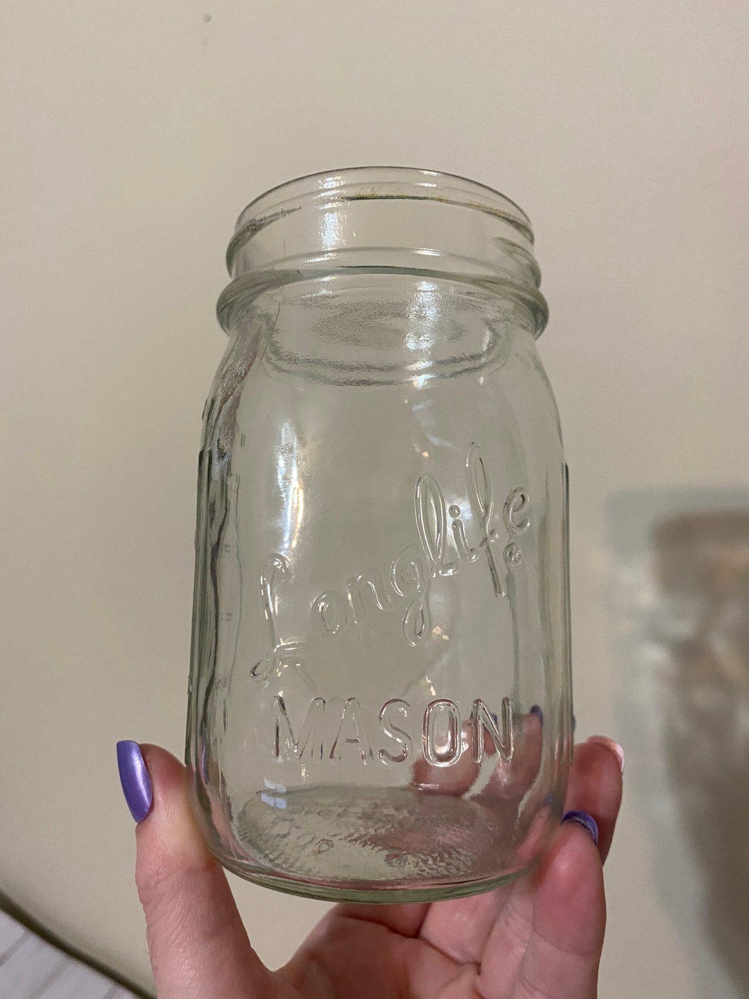 Vintage 1970's LONGLIFE Mason Jar, Longlife Mason Jar, Vintage Canning ...