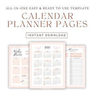 2025 Calendar Planner Bundle: Printable Weekly, Daily, Monthly Calendar ...