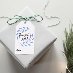 Elegant Floral Leafy Printable / Editable Gift Tags, Any Occasion Tags ...