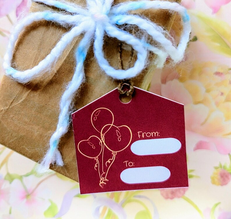 Printable Balloon Gift Tags: Editable PDF Template (instant Download ...