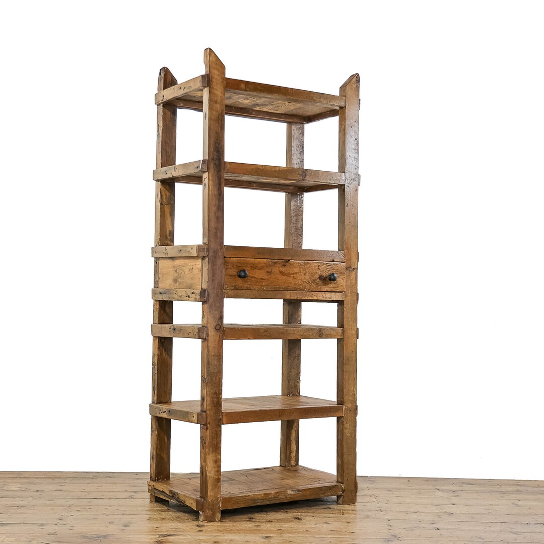 Rustic Wooden Shelving Unit Rustic Furniture Reclaimed Bookcase Pine ...