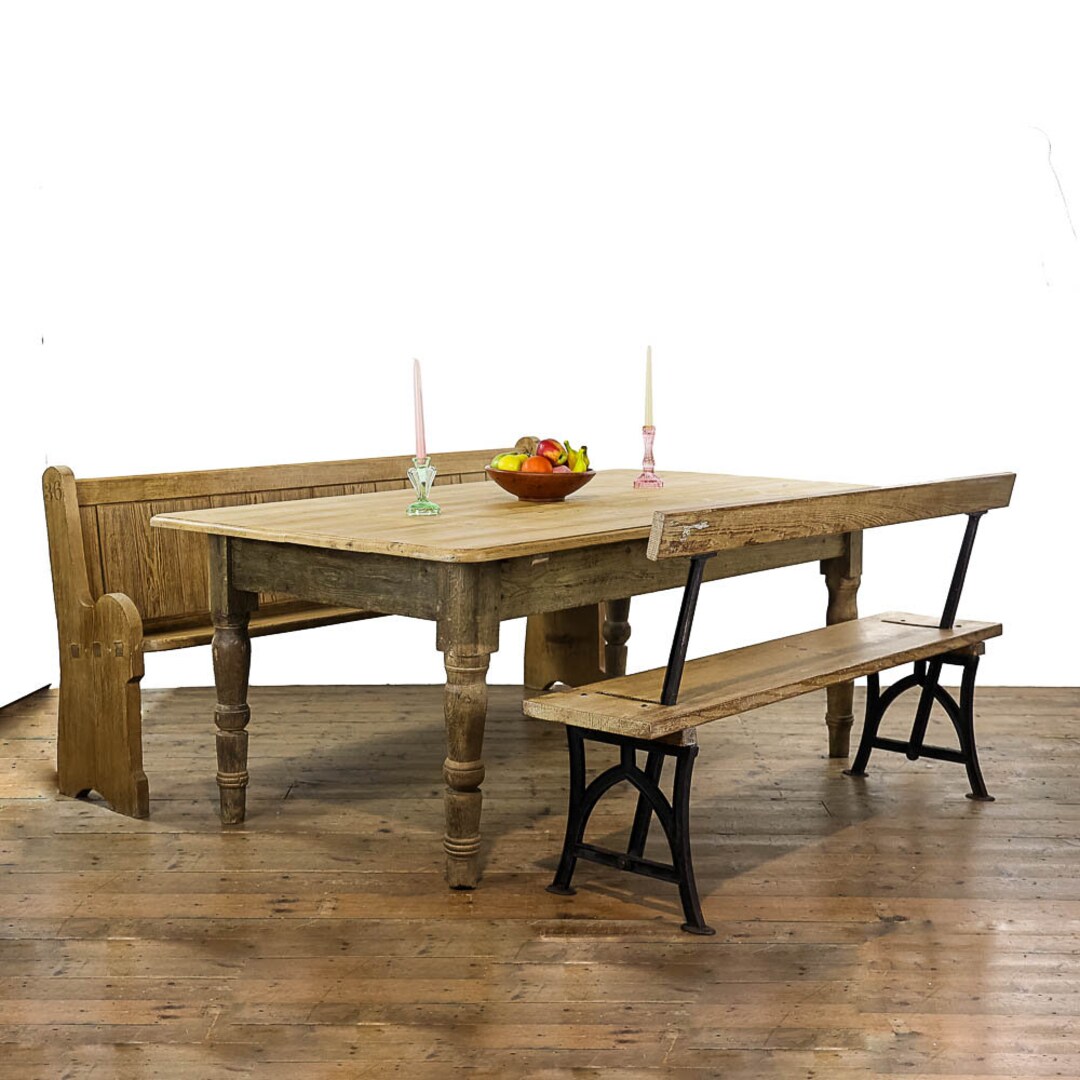 Rustic Antique Farmhouse Pine Kitchen Table Kitchen Table Vintage ...