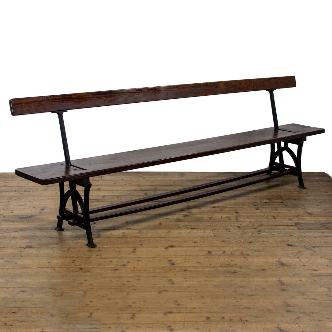 Antique Pitch Pine Flip Over Railway Bench | Antique Furniture ...