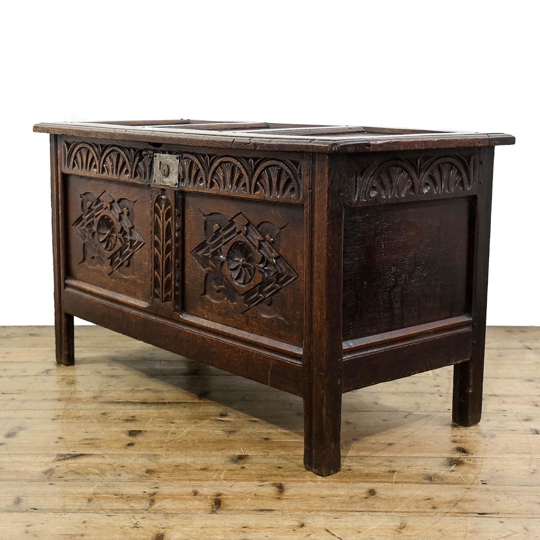 Antique Late 17th Century Carved Oak Coffer | Antique Furniture ...