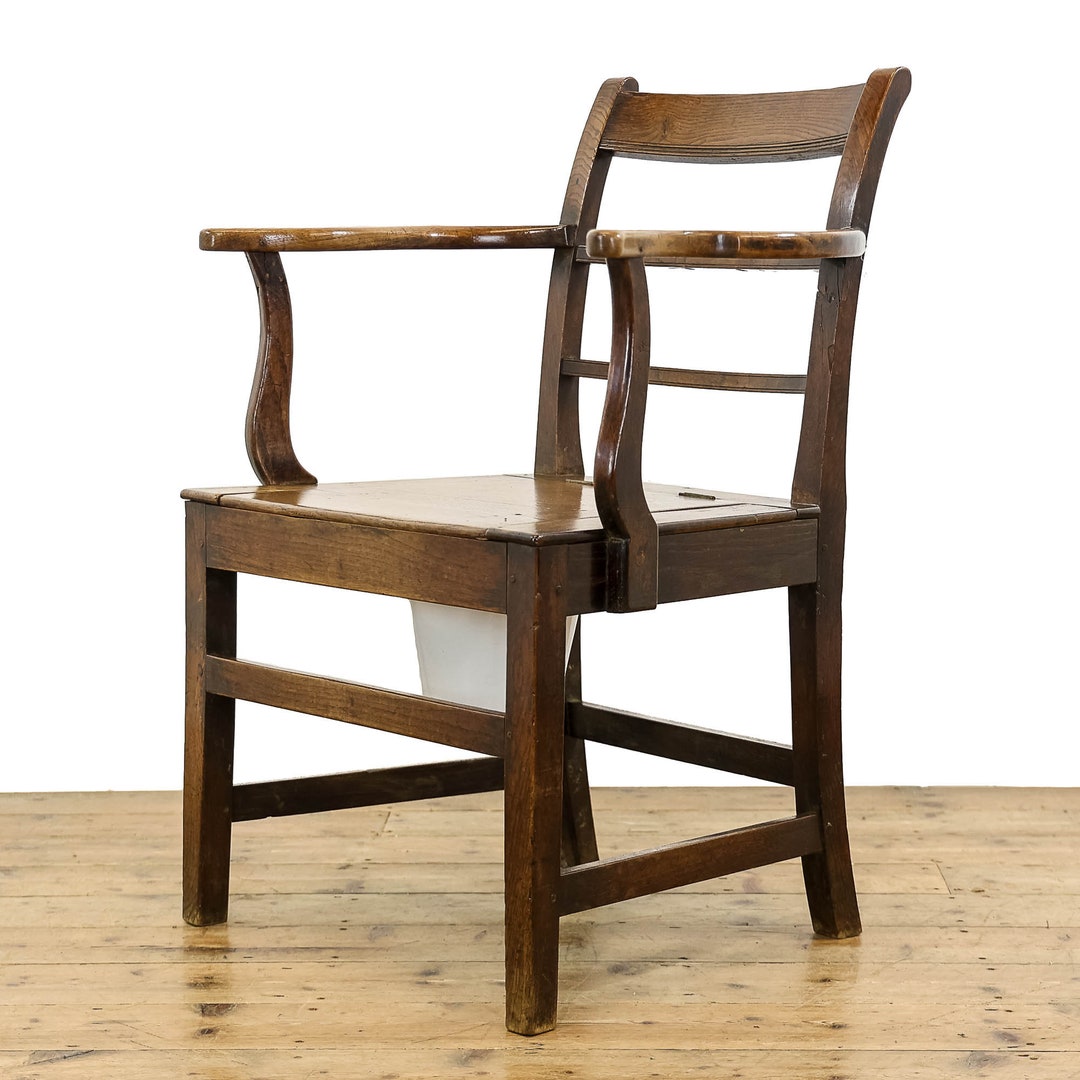 Antique 19th Century Mahogany Commode Armchair | Antique Chair ...