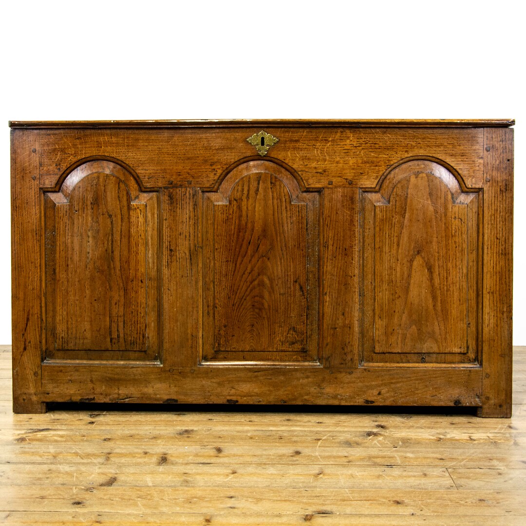 Antique Welsh Oak Panelled Coffer | Antique Trunk | Antique Furniture ...
