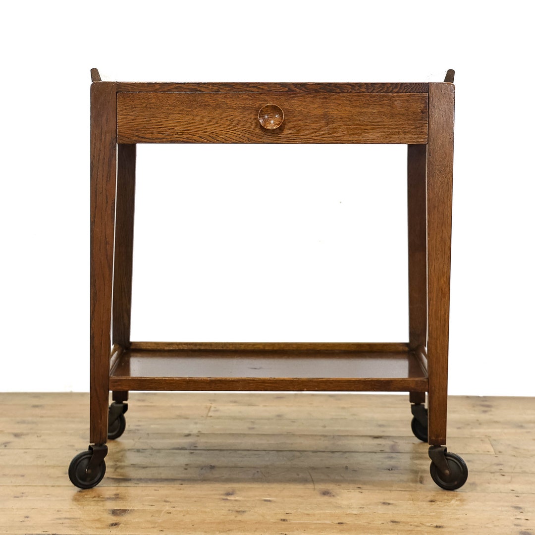 Early 20th Century Oak Trolley With Cutlery Set Vintage Trolley Drinks ...