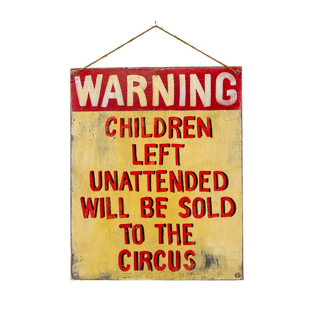 Reproduction Hand Painted Wooden ‘warning’ Signage | Pub Signs | Hand ...