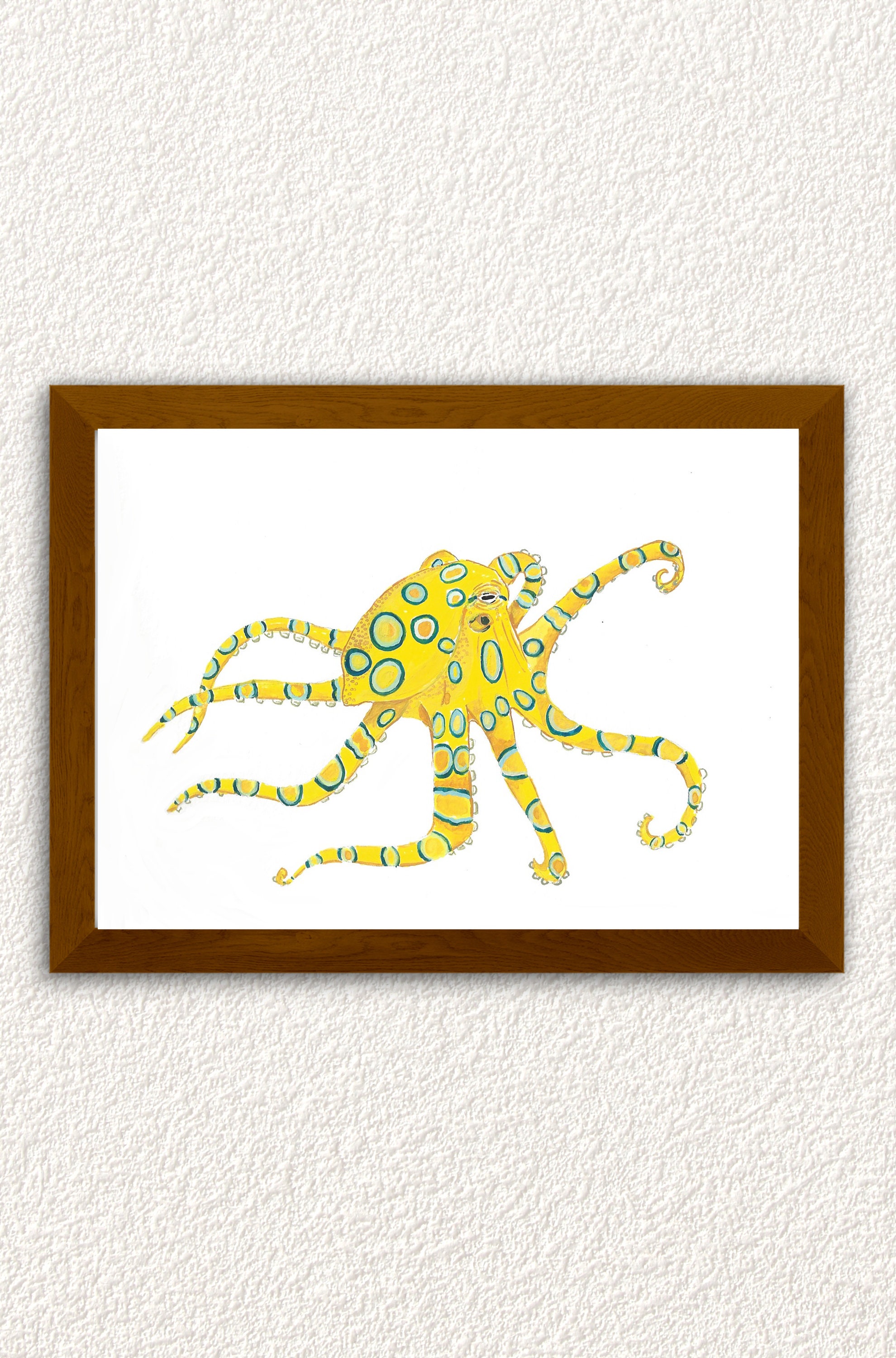 Blue Ringed Octopus. Blue Ringed Octopus Print. Watercolor Print ...