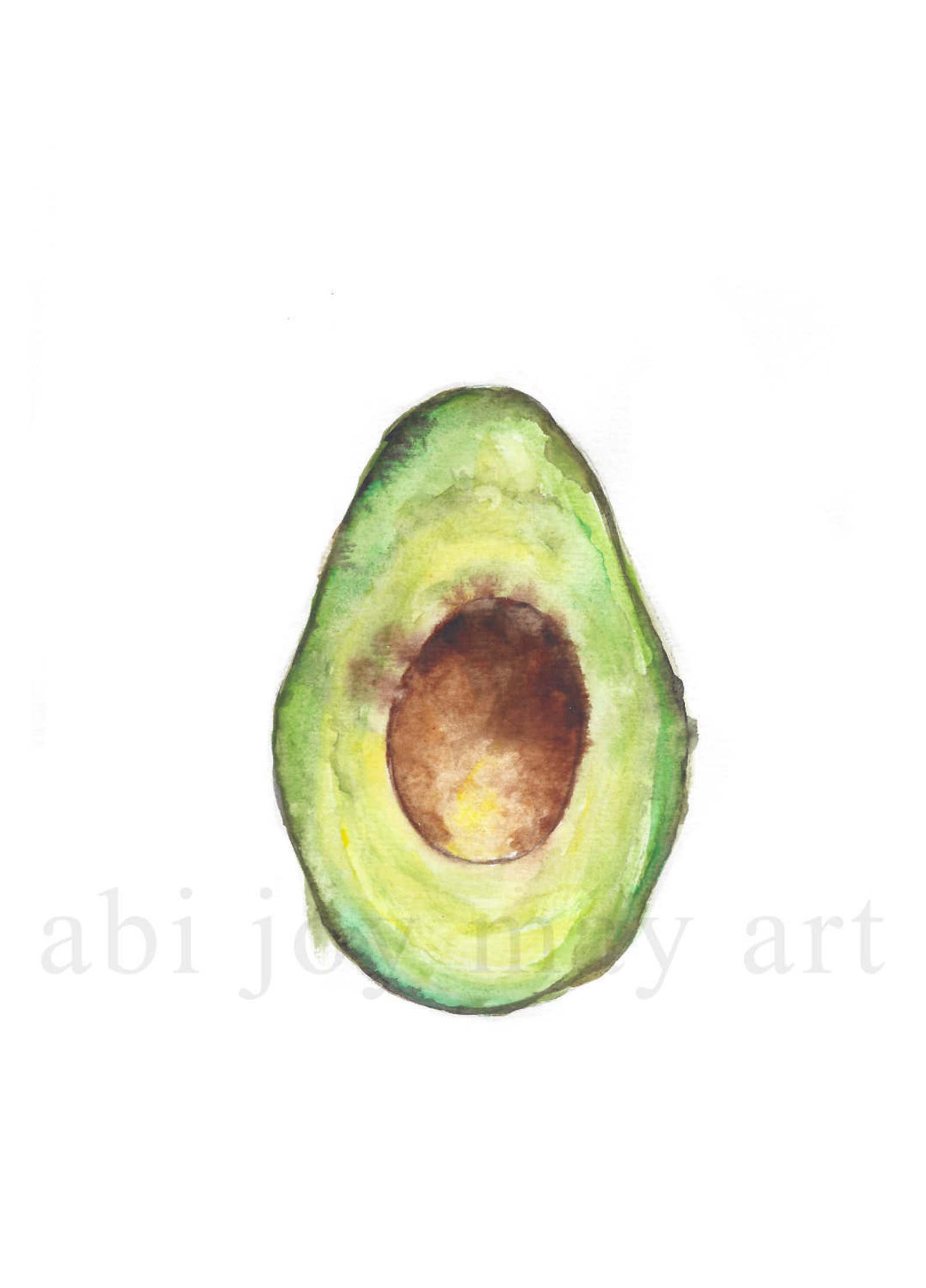 Avocado Watercolor Print. Avocado Print. Kitchen Decor. Digital ...