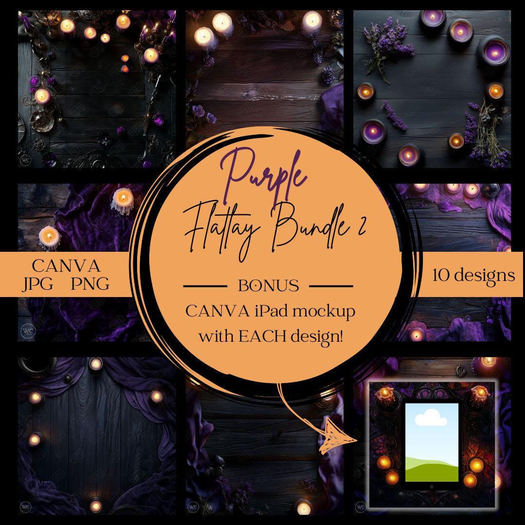 Purple Aesthetic Flatlay Bookstagram Bundle 2 | Purple Ebook Mockup ...