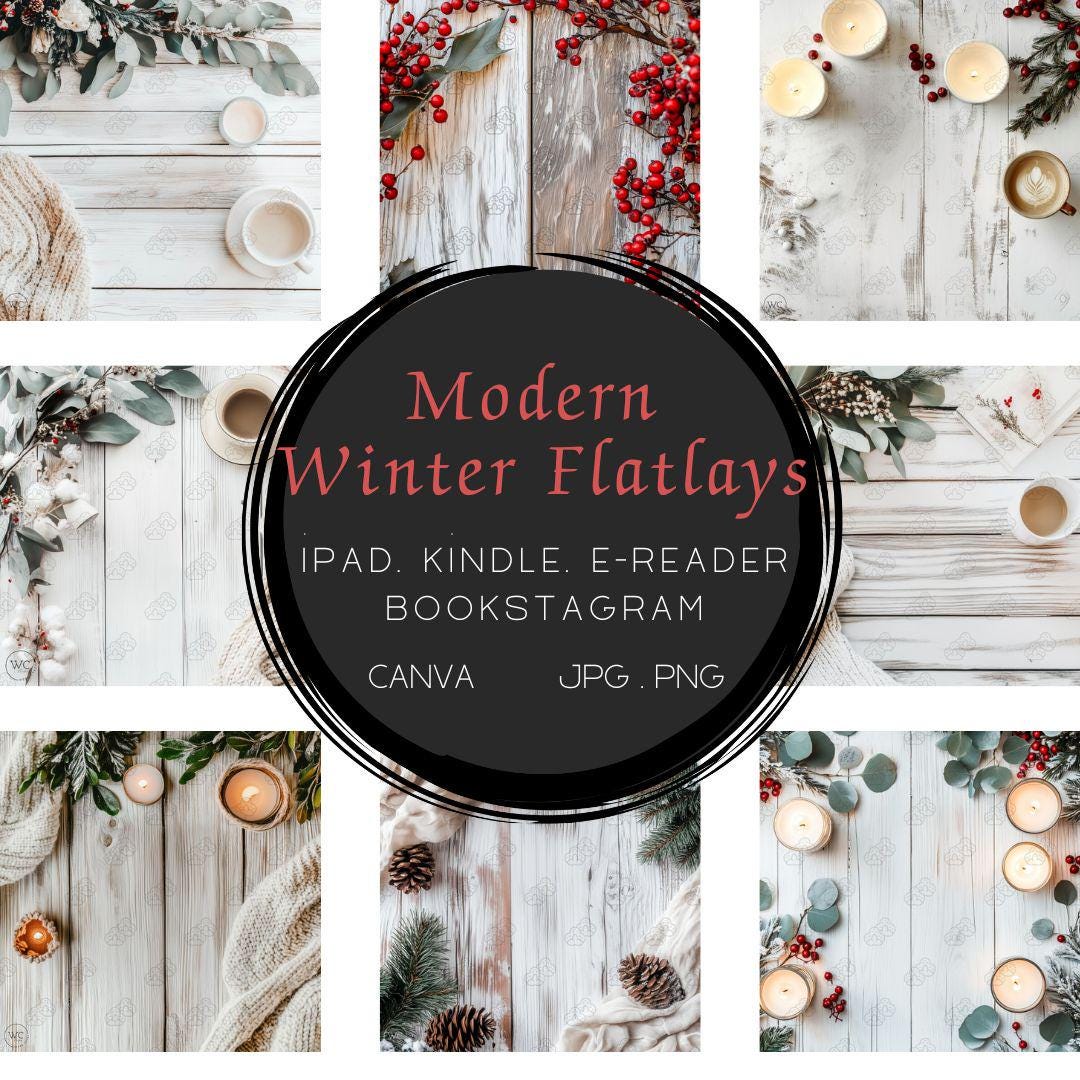 Modern Winter Flatlay Bundle Mockup Winter Christmas Mockup iPad Winter ...