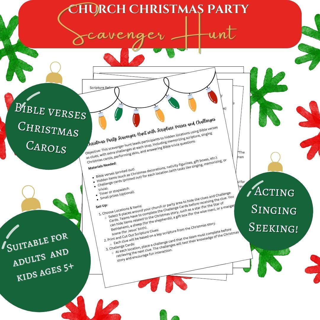 Christmas Bible Verse Scavenger Hunt Church Christmas Scripture ...