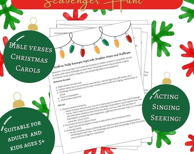 Christmas Bible Verse Scavenger Hunt Church Christmas Scripture ...