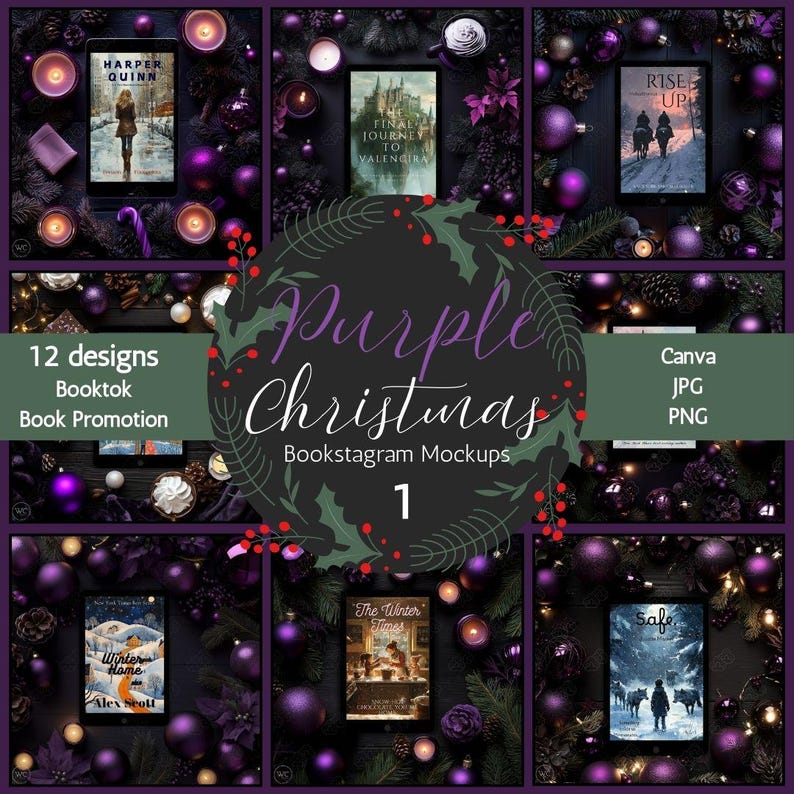 Purple Aesthetic Mockup Bundle Bookstagram Purple Ebook Mockup iPad ...