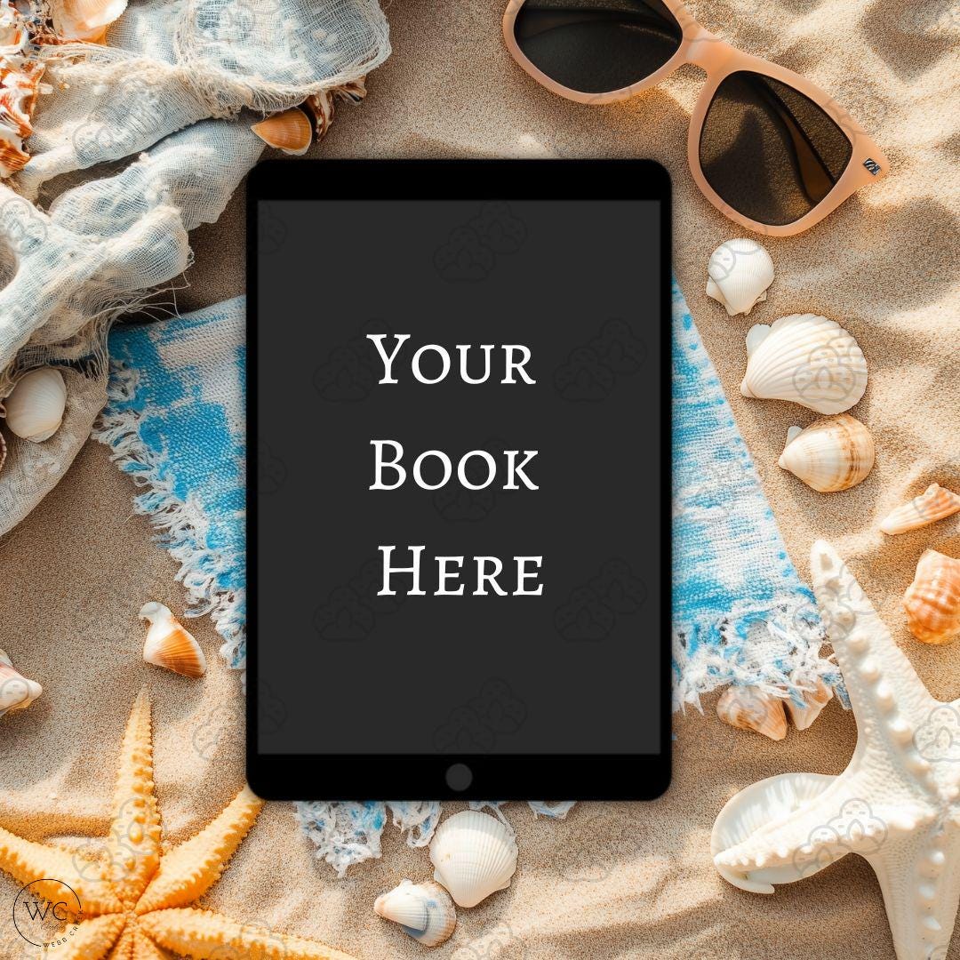 Beach Bookstagram Mockup 11 | iPad Bookstagram Flatlay | Ebook Mockup ...