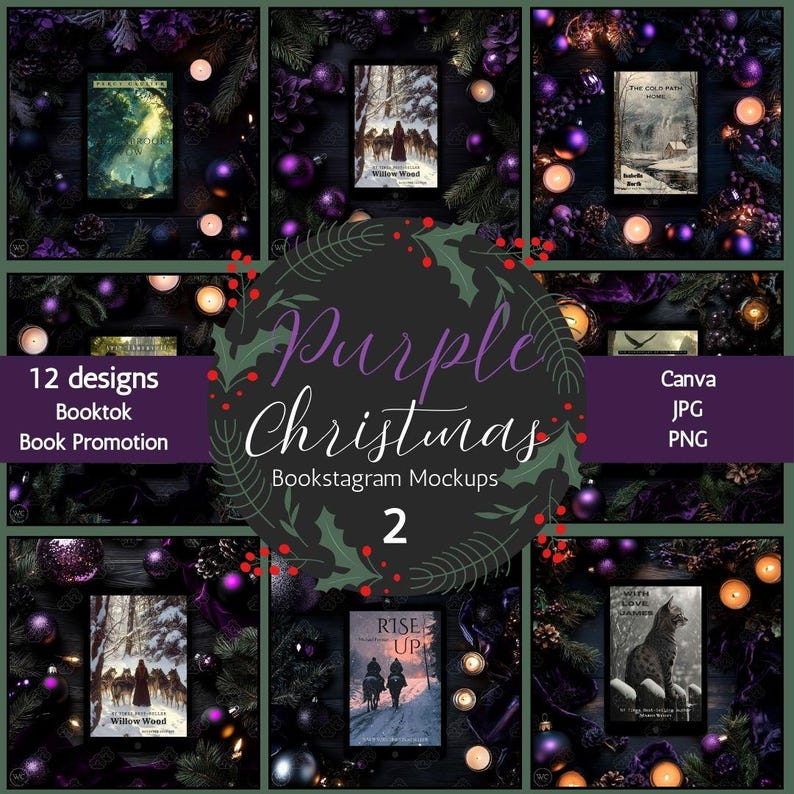 Purple Aesthetic Mockup Bundle Bookstagram Purple Ebook Mockup iPad ...