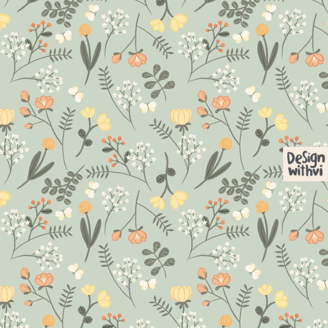 Pastel Floral Blooms Seamless Pattern, Seamless File, Repeat Pattern ...