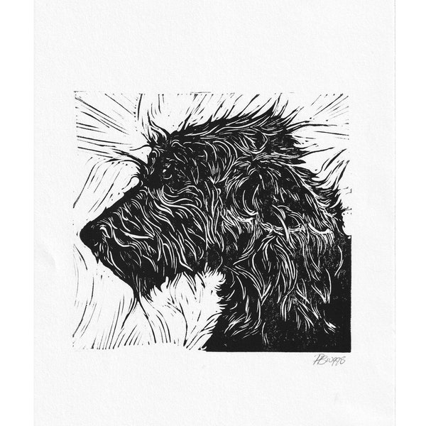 Wolf Linocut - Etsy