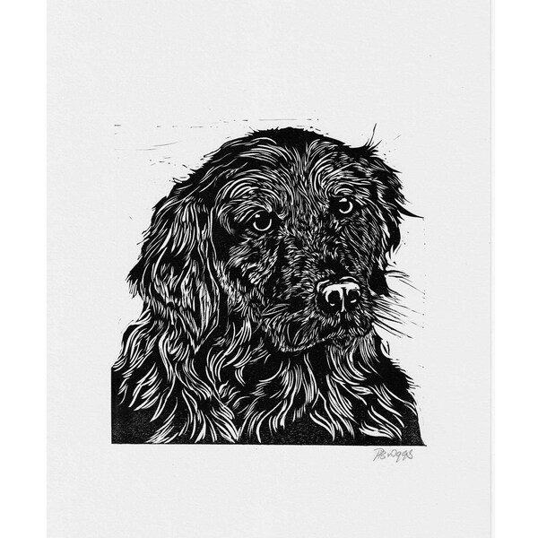 Dog Lino Print - Etsy