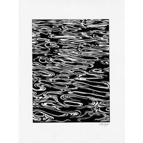 Abstract Linocut - Etsy