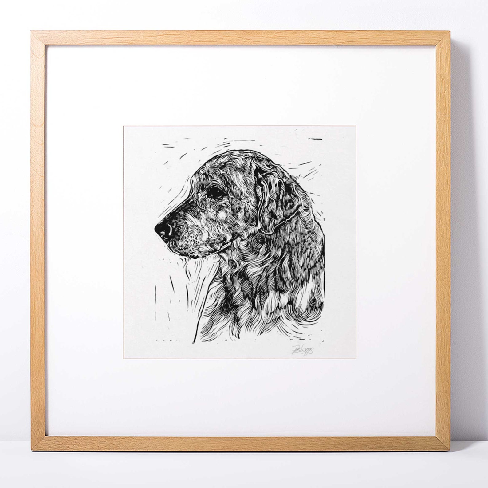 Lucas Labrador //original Linocut Print Dog Pet Portrait - Etsy