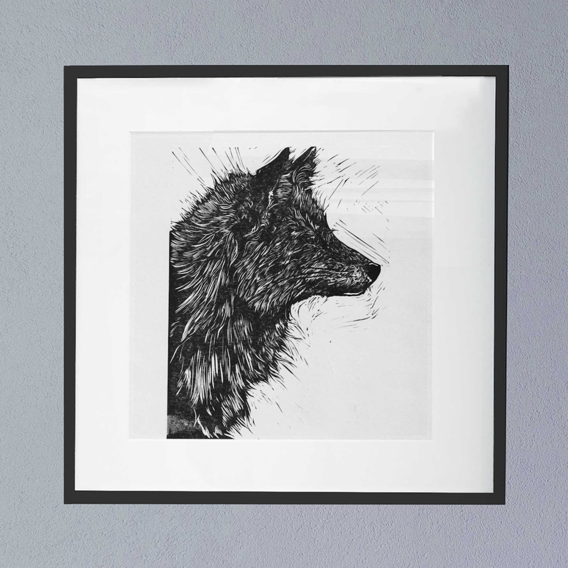 Fuchs / Original Linoldruck Tierportrait handbedruckt in - Etsy.de