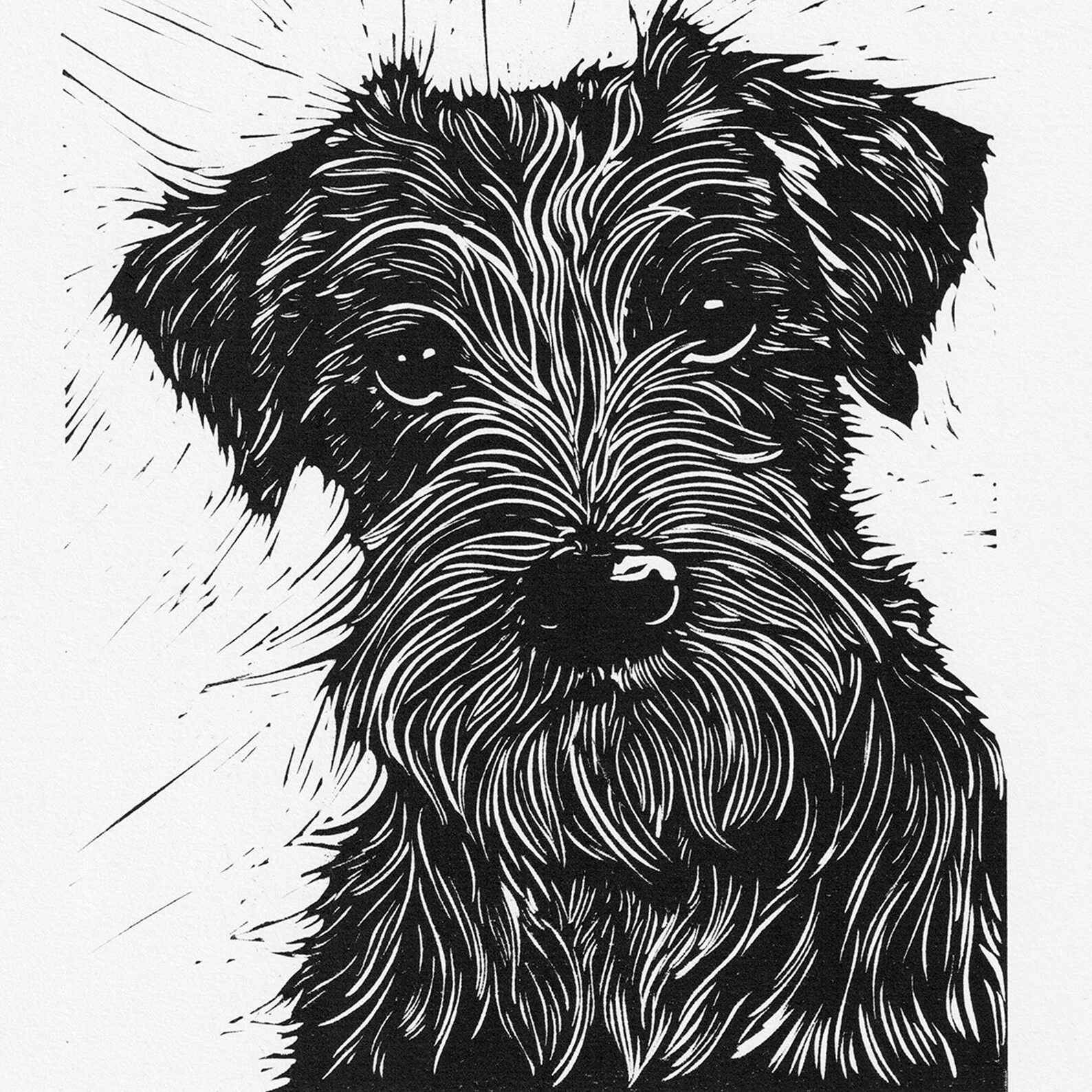 Parson Russel Linoldruck: Handgedrucktes Hundeportrait - Etsy.de