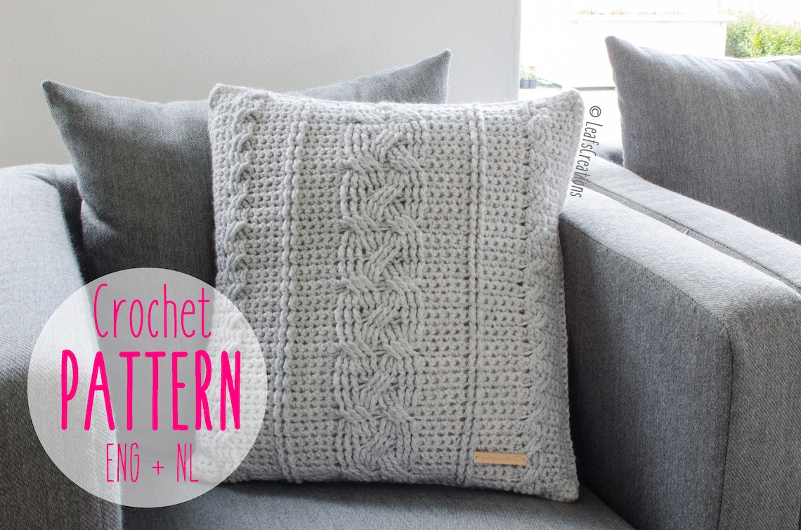Crochet Pattern Pillow Cable Crochet Pattern Cable Pillow | Etsy
