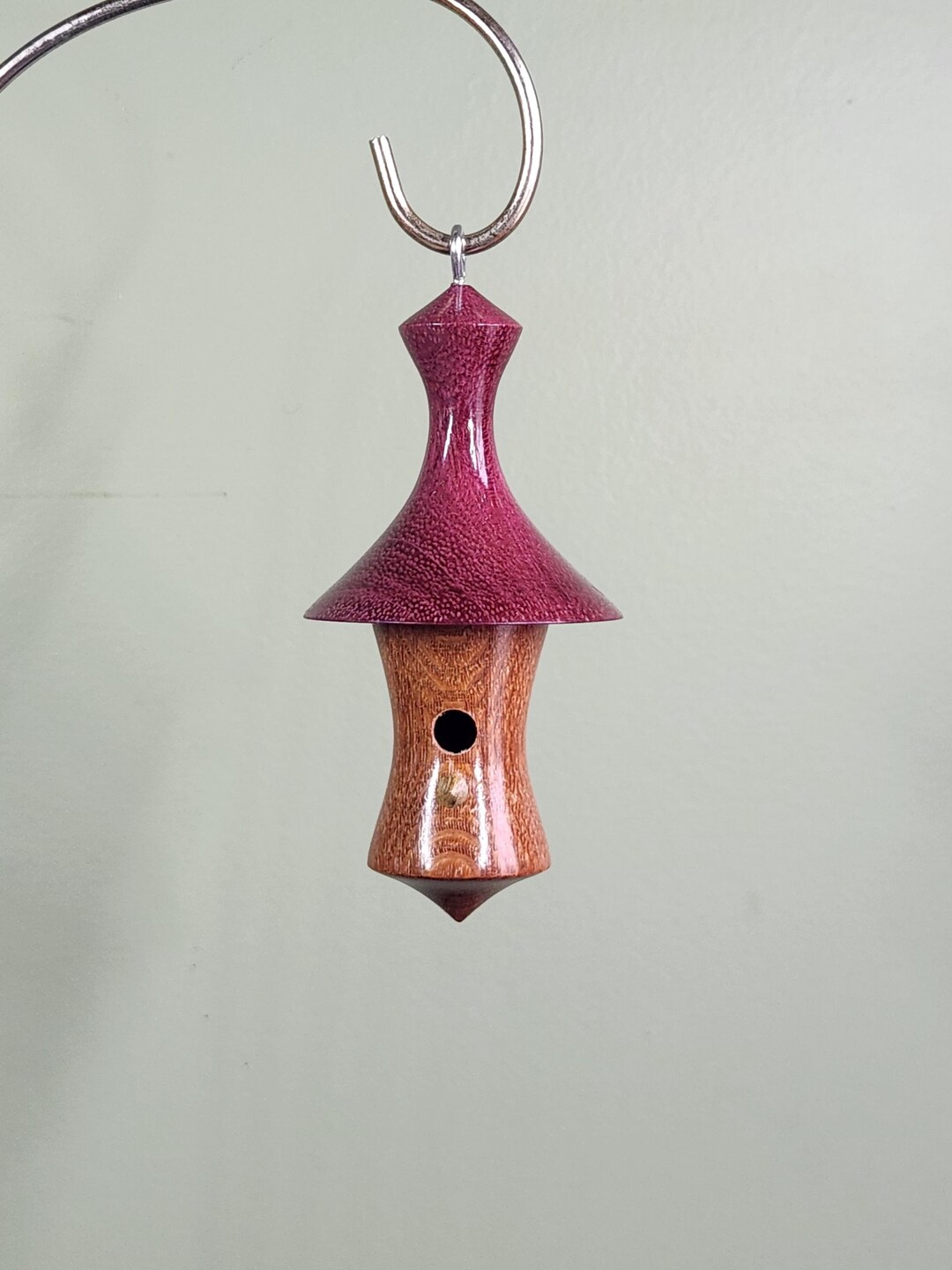Woodturned Handmade Wooden Miniature Birdhouse Christmas Ornament #593 ...