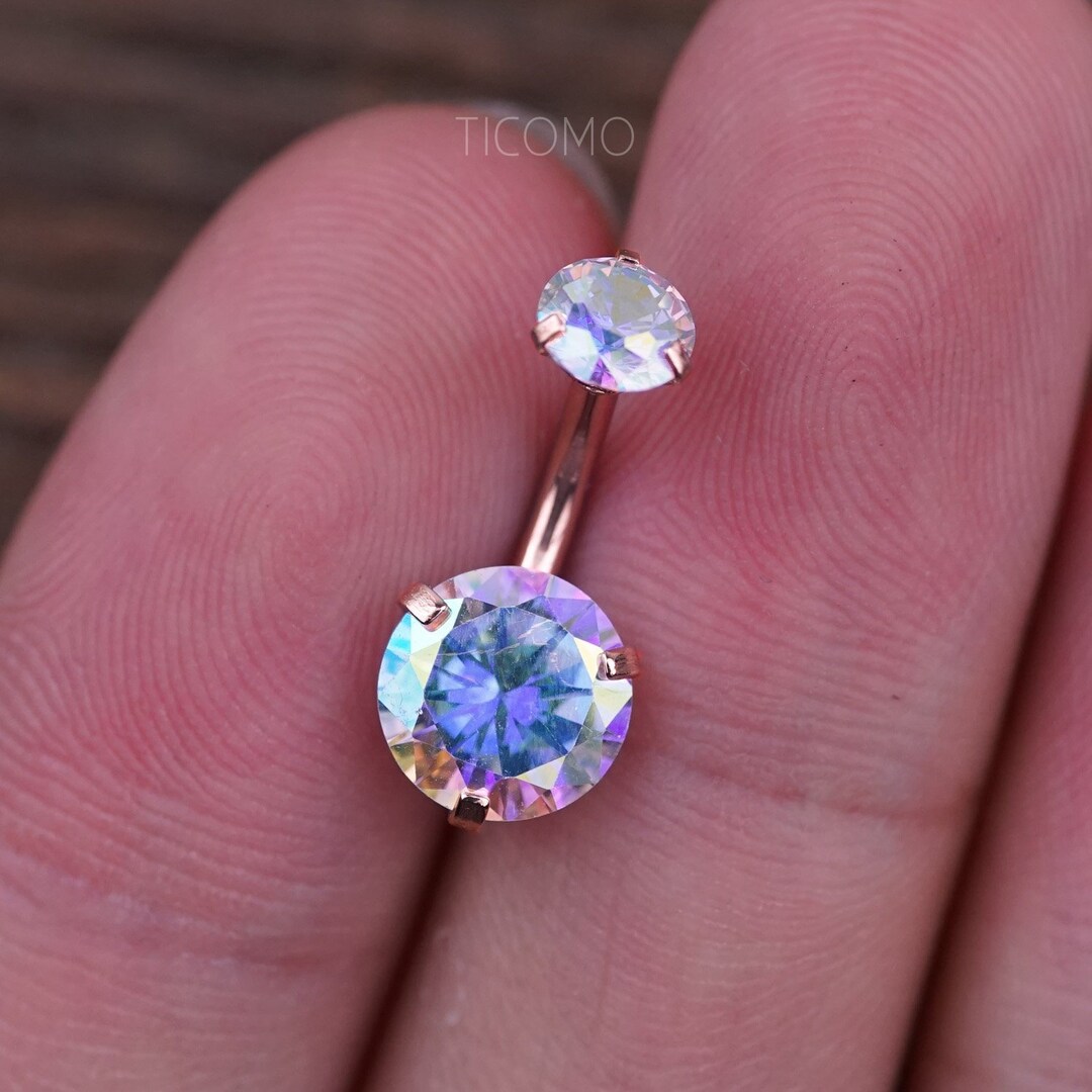 Belly Ring Belly Button Ring Belly Button Jewelry Zircon Short Bar 6mm ...