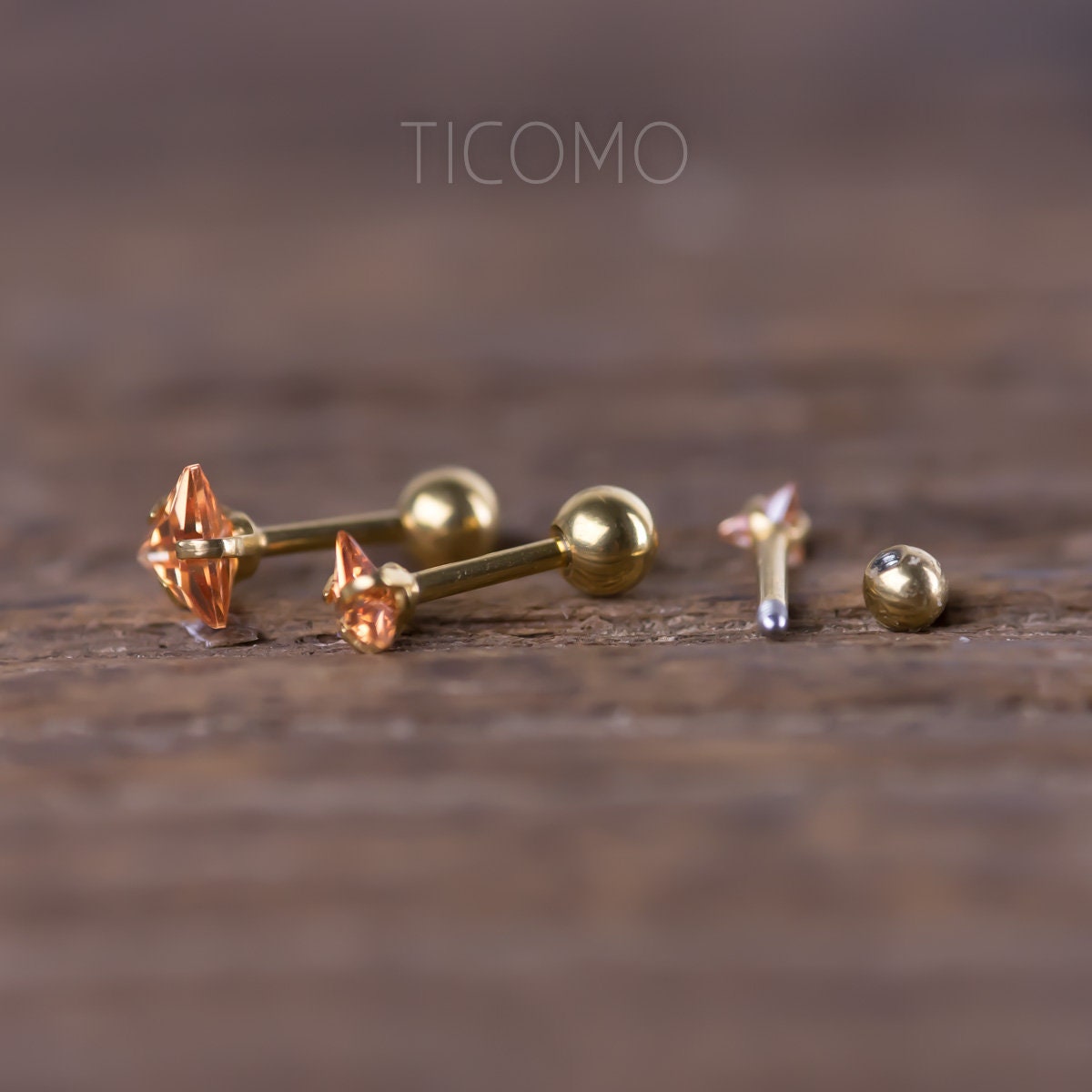 Triangle Zircon 16G Triple Cartilage Piercing Helix Piercing | Etsy